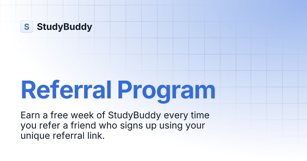 Referral Program | StudyBuddy