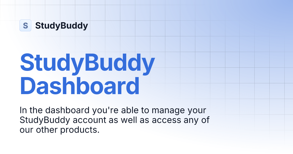 StudyBuddy Dashboard | StudyBuddy
