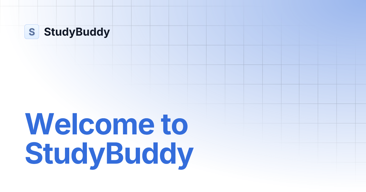 Welcome to StudyBuddy | StudyBuddy